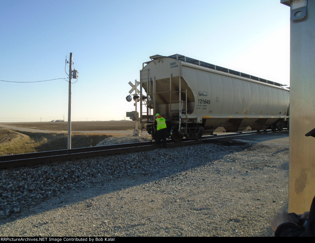 NS 6175 pulls out of Frito Lay siding with 13 cars attached to 17 cars. clears switch, FRED is ...
